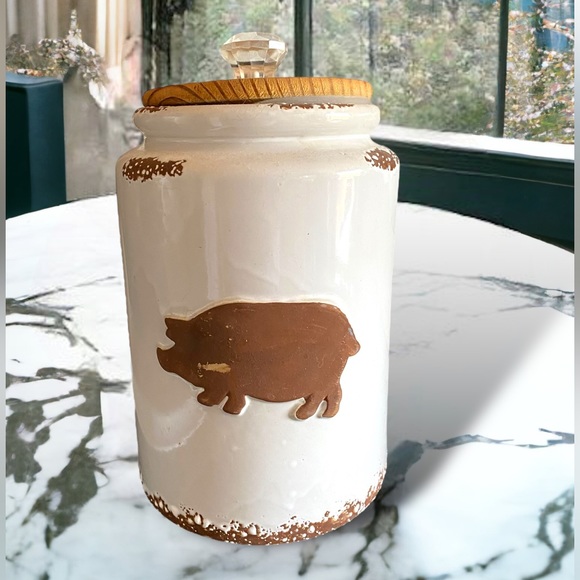 Kitchen | Ceramic Cookie Jar Pig Rustic Cookie Jar | Poshmark